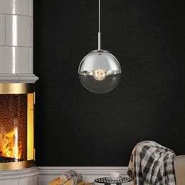 etc-shop - Design Decken Pendel Leuchte Wohn Zimmer Beleuchtung Glas Kugel Hänge Lampe chrom klar