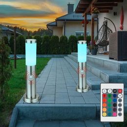 etc-shop - led Wegeleuchte Außenleuchte mit Bewegungsmelder Stehlampe dimmbar mit Fernbedienung Gartenleuchte, rgb Farbwechsel, 8,5W 806lm warmweiß,