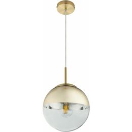 etc-shop - Hängeleuchte mit Glaskugel Pendelleuchte gold transparent Esstischleuchte Wohnzimmerlampe Pendellampe, IP20, 1x E27, Durchmesser x Höhe 20