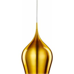etc-shop - Pendelleuchte Esstischleuchte gold Wohnzimmer Hängelampe Aluminium, Glocken-Design, 1x E27, DxH 24 x 160 cm