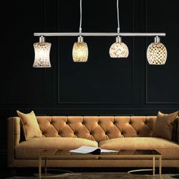 etc-shop Hänge Leuchte Glas Mosaik-Design Pendel Wohn Zimmer Beleuchtung Decken Lampe