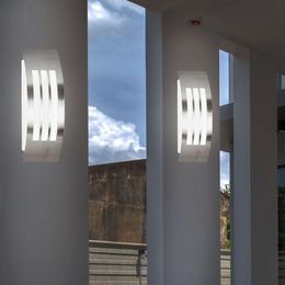etc-shop - Außenwandleuchten Fassadenlampe silber Wandlampe led Gartenleuchte Terrassenlampe, 11W 1055lm warmweiß. BxH 10x31,8 cm, 2er Set