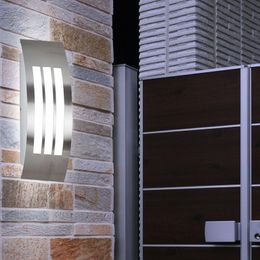 etc-shop Außenwandleuchten Fassadenlampe silber Wandlampe Gartenleuchte Terrassenlampe, 1x E27. BxH 10x31,8 cm