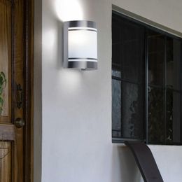 etc-shop - Wandlampe Fassadenleuchte Außenwandleuchte Edelstahl led Gartenlampe silber, Glas satiniert, 3,7W 320lm warmweiß, LxH 14x16,5 cm