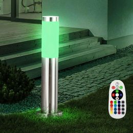 etc-shop 7 Watt rgb led Farbwechsler Design Steh Edelstahl Lampe weiß Beleuchtung Fernbedienung