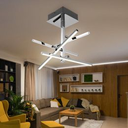 etc-shop - Deckenleuchte Deckenlampe Wohnzimmer chrom in quadratischem Design mit verstellbaren Stäben, Metall Acryl, 4x led 4x 4 Watt 4x 320 lm