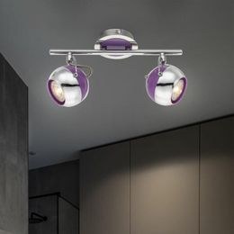 etc-shop - Deckenleuchte Spotlampe Wohnzimmerleuchte led Spotstrahler Küche 2 flammig Spots beweglich, Metall Glas, 2x 5 w 400lm warmweiß, LxH 30x10