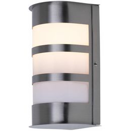 etc-shop Außen Wand Lampe Metall IP44 Fassaden Edelstahl im Set inklusive LED-Leuchtmittel