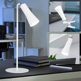 etc-shop Led Tischleuchte Akku Schreibtischlampe dimmbar Wandleuchte Klemmstrahler Taschenlampe, 1,5W 160lm warmweiß