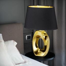 etc-shop Design Nacht Schreib Tisch Leuchte schwarz gold Schlaf Zimmer Lese Lampe im Set inkl. led Leuchtmittel