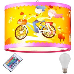 etc-shop Decken Leuchte Kinder Zimmer Farbwechsel Pendel Lampe im Set inklusive rgb led Leuchtmittel