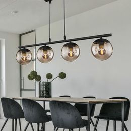 etc-shop Kugel Design Decken Pendel Leuchte rauch Wohn Zimmer Beleuchtung Glas Lampe schwarz matt