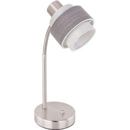 etc-shop Vintage Nacht Schreib Tisch Lampe Flexo Spot beige-grau Lese Leuchte Schlaf Zimmer Beleuchtung