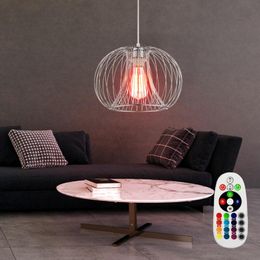 etc-shop Rgb led 7 Watt Hänge Lampe Flur Fernbedienung Farbwechsel Chrom Pendel Beleuchtung