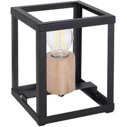 etc-shop Design Beistell Schreib Nacht Tisch Leuchte Wohn Zimmer Beleuchtung Lese Lampe Holz schwarz-matt
