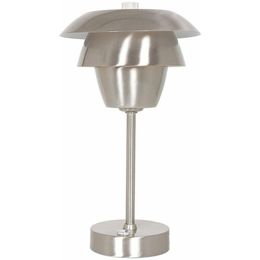 etc-shop Tischlampe Nachttischlampe Beistellleuchte Tischleuchte Nachttischlampe 4-Stufen Touch dimmbar, Metall silber, 1x E14 Fassung, DxH 18x31cm