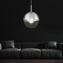 etc-shop - Decken Pendel Leuchte Wohn Zimmer Glas Kugel Hänge Lampe chrom klar im Set inkl. led Leuchtmittel