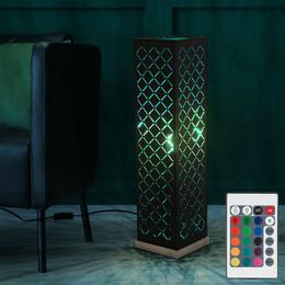 etc-shop Tisch Leuchte Wohn Zimmer Fernbedienung Textil Lampe dimmbar im Set inkl. rgb led Leuchtmittel
