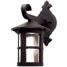 etc-shop Außenleuchte Wandlampe Laterne h 29,4 cm Schwarz ALU-Druckguss Glas Gartenlampe