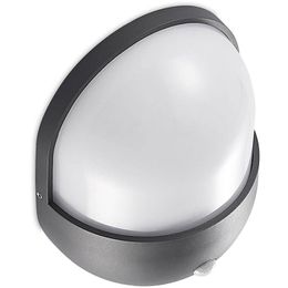 LINDBY - Dianko LED-Außenwandleuchte, rund, Sensor - dunkelgrau (ral 7016), weiß