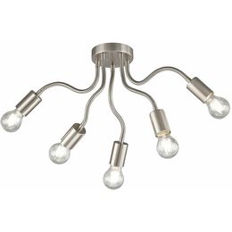 etc-shop - Sputnik Lampe silber Deckenleuchte 5 Flammig schwenkbar Deckenlampe Schlafzimmer, Strahler flexibel, Metall, 5x E27, DxH 60x30 cm