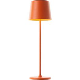 Lampe Kaami led Außentischleuchte 37cm orange matt Metall/Holz orange 2 w led integriert - orange - Brilliant