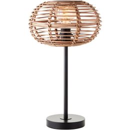 Brilliant - Lampe Woodball Tischleuchte 1flg schwarz matt/bambus Aluminium/Metall braun 1x A60, E27, 40 w - braun