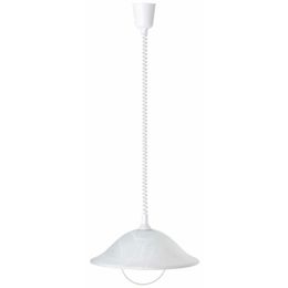 Brilliant Lampe Freya Pendelleuchte 41cm Rollizug weiß/weiß-alabaster 1x A60, E27, 60W, geeignet für Normallampen (nicht enthalten) Höhenverstellbar durch