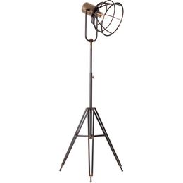 Lampe Reece Standleuchte dreibeinig schwarz stahl Metall/Holz schwarz 1x A60, E27, 40 w - schwarz - Brilliant