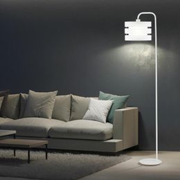 etc-shop Stehlampe Wohnzimmer Stehlampe weiß Stehleuchte 161 cm Stehlampe rund Schirm, Metall Kunststoff, E27 Fassung, LxBxH 40x28x161 cm