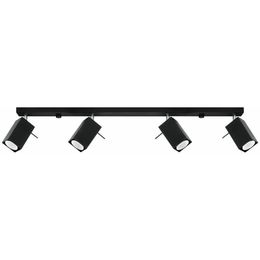 etc-shop Deckenleuchte 4 flammig modern Deckenspot Spotlampe Deckenstrahler verstellbar schwarz, Strahler Stahl, 4x GU10, l 80 cm, Wohnzimmer