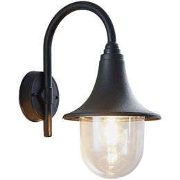 LINDBY - Außenwandlampe Nalevi, gebogen, schwarz - Schwarz (ral 9005)