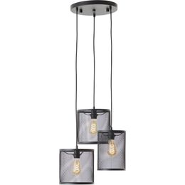 Lampe Maze dekorative Pendelleuchte 3-flammig Rondell schwarz schwarz 3x A60, E27, 60 w - schwarz - Brilliant