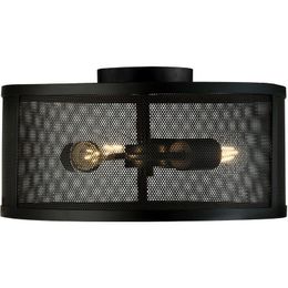 etc-shop - Vintage Decken Lampe Fernbedienung Käfig Leuchte schwarz dimmbar im Set inkl. rgb led Leuchtmittel