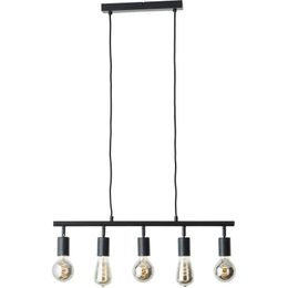 Lampe Tiffany Balkenpendel 5flg schwarz matt Metall schwarz 5x A60, E27, 28 w - schwarz - Brilliant