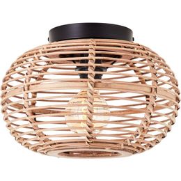 Brilliant - Lampe Woodball Deckenleuchte 1flg schwarz matt/bambus Glas/Metall braun 1x A60, E27, 40 w - braun