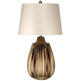 etc-shop Tischlampe Nachttischlampe Schlafzimmerlampe Beistelllampe h 55cm Bronze Keramik