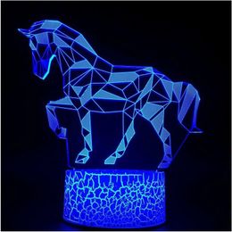 3D Illusion Nachtlicht Led Schreibtischlampe Touch Control 16 Farbwechsel für Wohnkultur oder Weihnachtsgeschenke für Kinder - Minkurow
