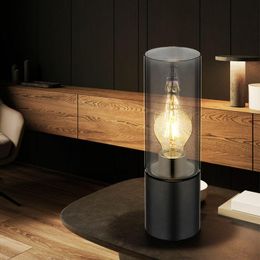 etc-shop Tischleuchte Schreibtischlampe Beistelllampe Schlafzimmerleuchte Touch schwarz