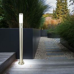 etc-shop - Edelstahl Außen Steh Lampe Bewegungsmelder Säulen Garten Stand Leuchte im Set inkl led Leuchtmittel