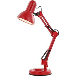 Globo Auffällige Schreibtischlampe famous, Metall rot, beweglich, E27 Fassung