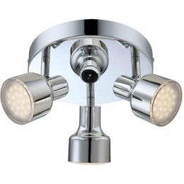 Globo - led Decken Leuchte Chrom Spot Strahler Rondell verstellbar Wohn Zimmer Beleuchtung Design Lampe 56213-3