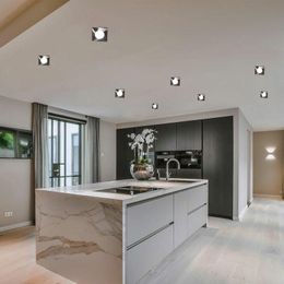 etc-shop - 8er Set led Decken EInbau Strahler Leuchten Wohn Arbeits Zimmer Beleuchtung Flur Spot Lampen silber