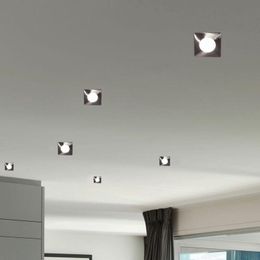 etc-shop 6er Set led Einbau Spot Decken Leuchten silber Wohn Arbeits Zimmer Beleuchtung Flur Strahler Lampen Karton beschädigt