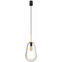 Licht-Erlebnisse - Hängeleuchte Glas elegant E27 Küche Esstisch Lampe - Schwarz, Transparent