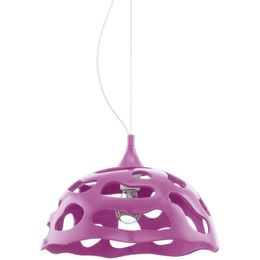 etc-shop Pendellampe led Hängeleuchte Esstischlampe purple Küchenlampe, Kunststoff lila, 7W 560lm warmweiß, DxH 38x110 cm