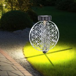 Globo Solar Lampe Outdoor Solarleuchte orientalisch led Garten Laterne Außen mit Lichteffekt Lebensblume, 1x led warmweiß, DxH 20x31 cm, Terrasse