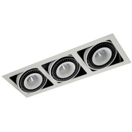 Alessa - Moderne technische LED-Einbaudecke Mattweiß, Schwarz, Warmweiß 3000K 4100lm - Italux