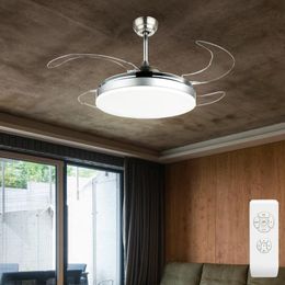Globo Deckenventilator mit Beleuchtung Wohnraumlampe Raumkühler Deckenventilator mit Fernbedienung, 3 Stufen, 1x led 36W 2180Lm neutralweiß, d 100 cm