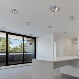 etc-shop 9er Set led Möbel Einbau Strahler Arbeits Zimmer Schrank Aufbau Decken Leuchten Alu gebürstet